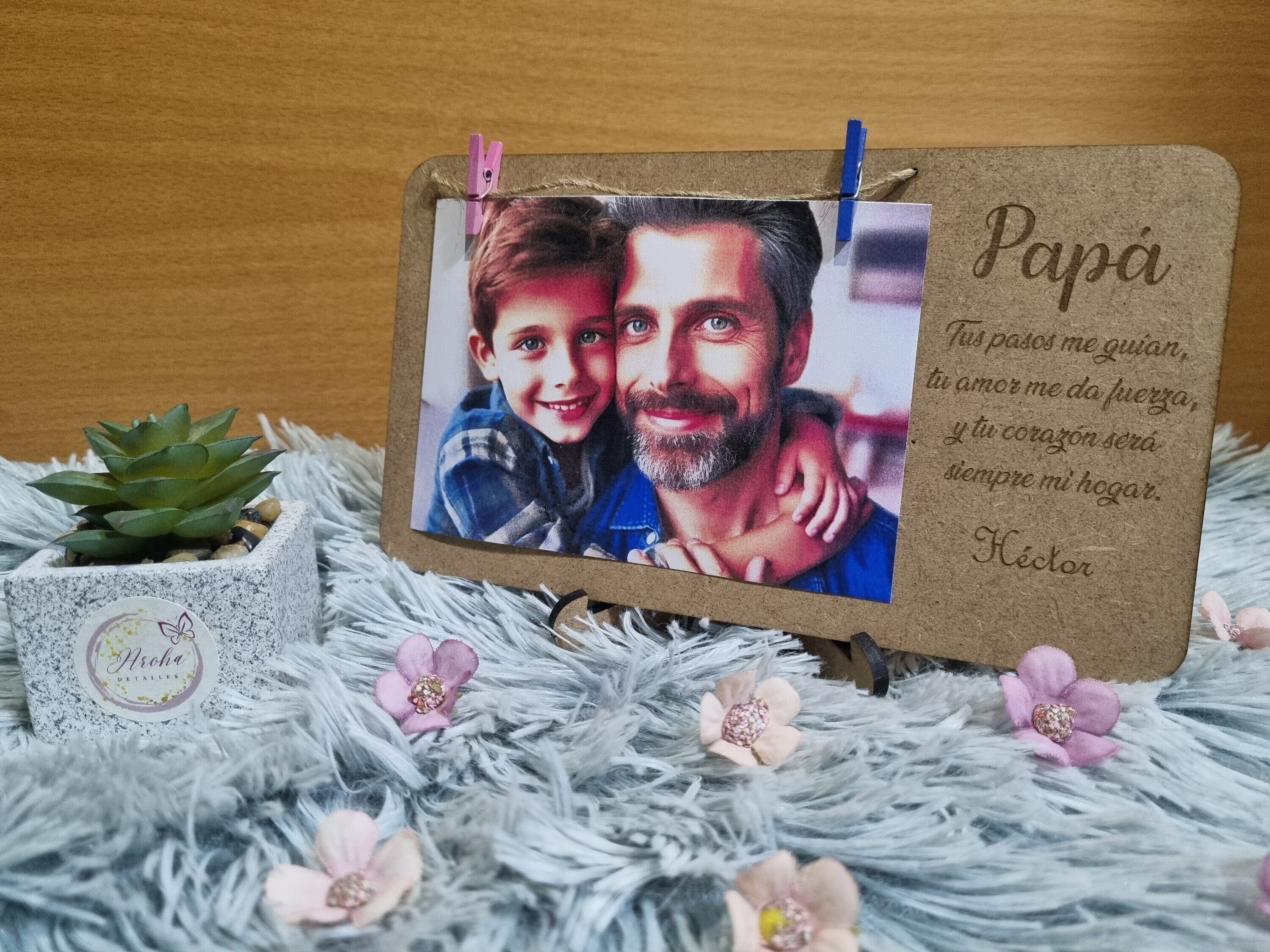 Marco Papá con dedicatoria | Aroha Detalles